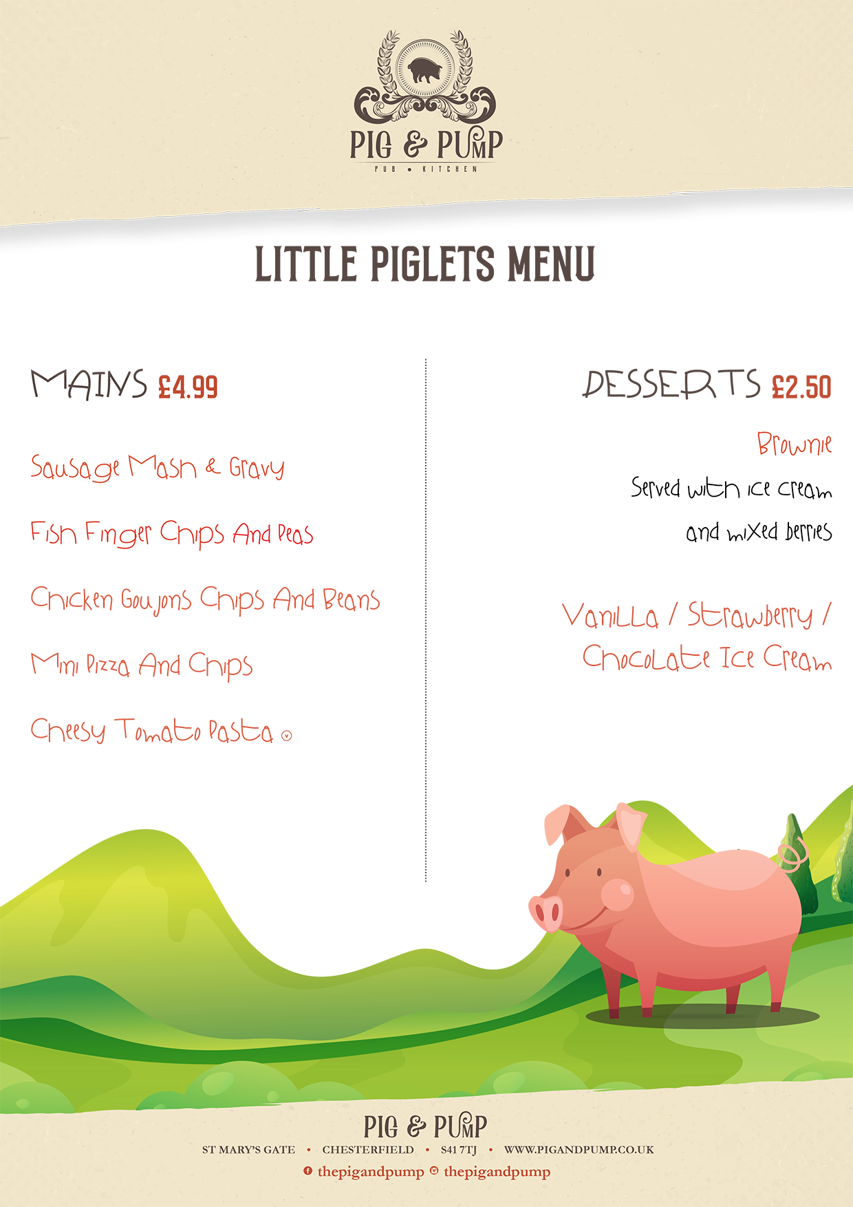 Menu – Pig & Pump
