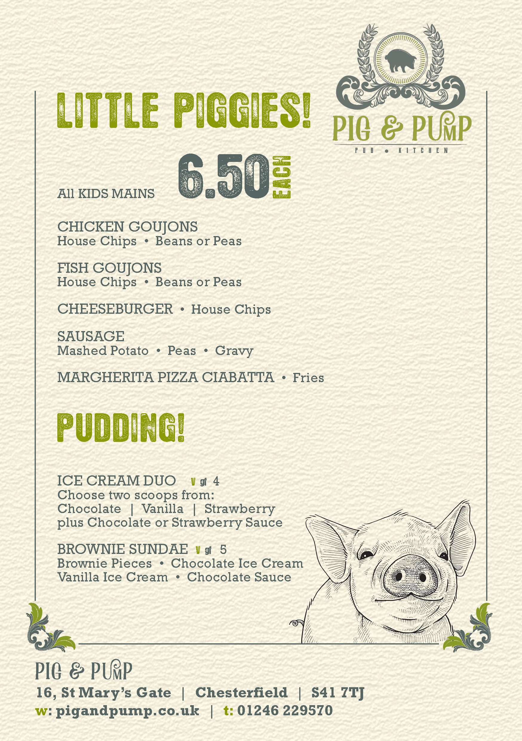Menu – Pig & Pump